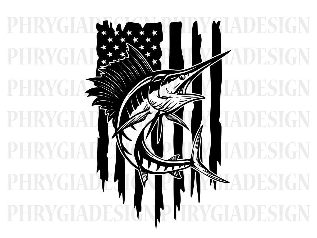 US Blue Marlin Svg , Blue Marlin Fish Svg , Sailfish Svg , Sailfish ...