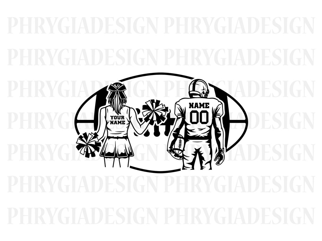 Football Player Svg , Cheerleader Svg , Football Name Svg , Cheer Dance ...
