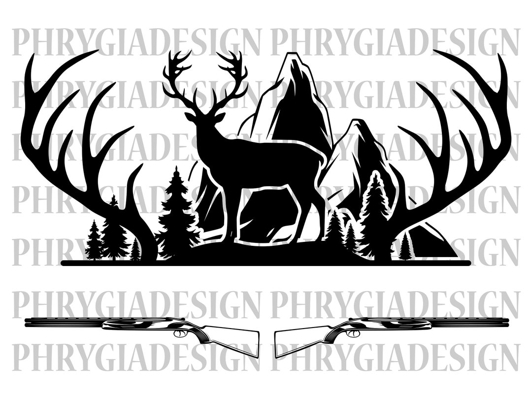 Deer Hunting Frame Svg Png Deer Svg Hunting Svg Rifle - Etsy