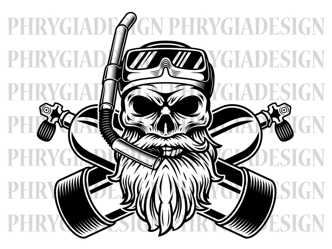 Scuba Diver Skull Svg , Diving Svg , Snorkel Svg , Scuba Diver Mask Svg ...