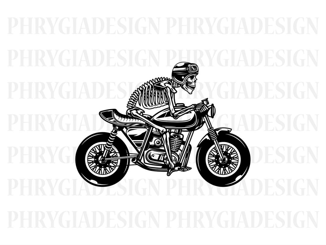 Skeleton Riding Motorcycle Svg , Motorcycle Rider Svg , Skull Biker ...