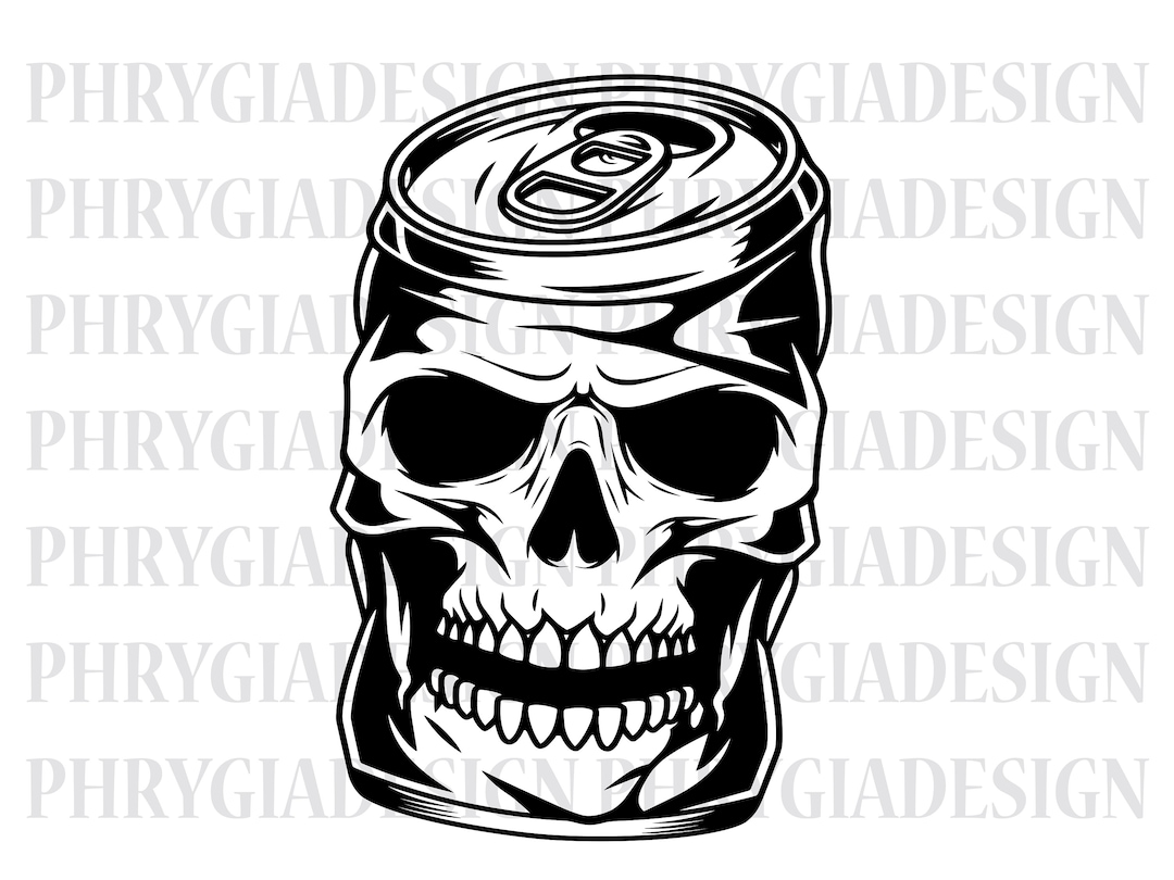 Skull Beer Can Svg , Skull Svg , Soda Can Svg , Soda Pop Svg ...