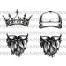 King Crown and Beard Svg , Cap and Beard Svg , Beard Man Svg , Crown ...