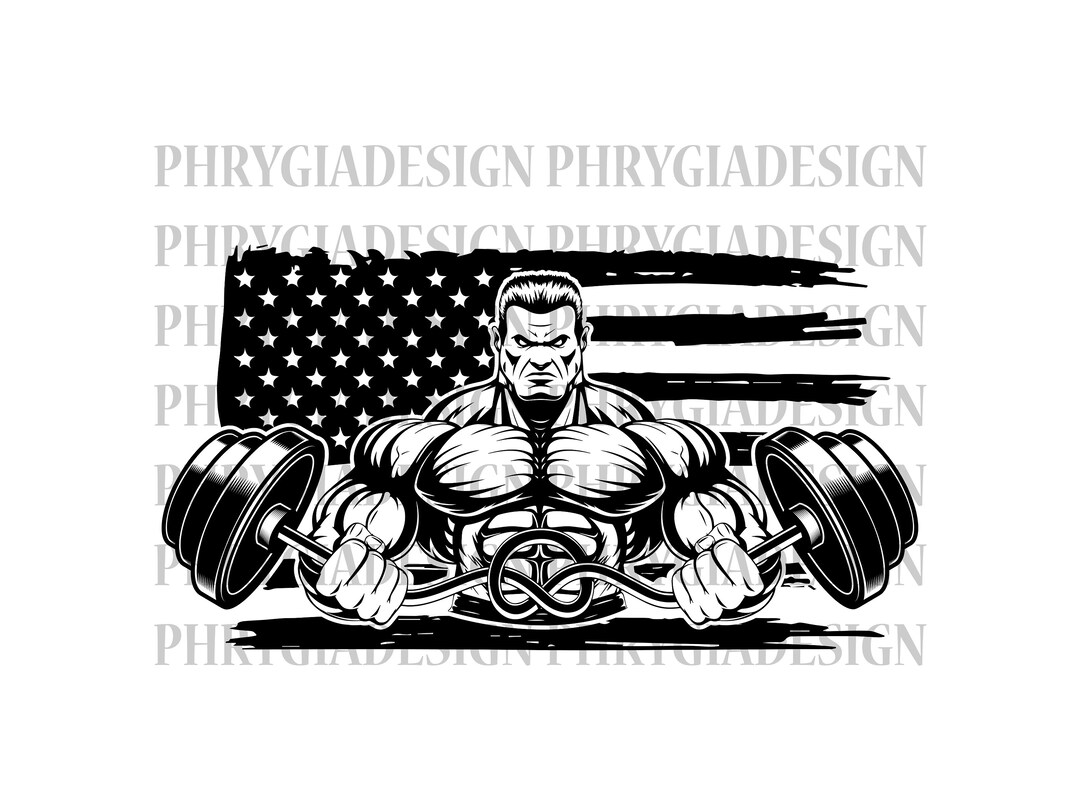 Bodybuilder Svg Png Muscle Man Svg Us Flag Svg Gym Svg - Etsy
