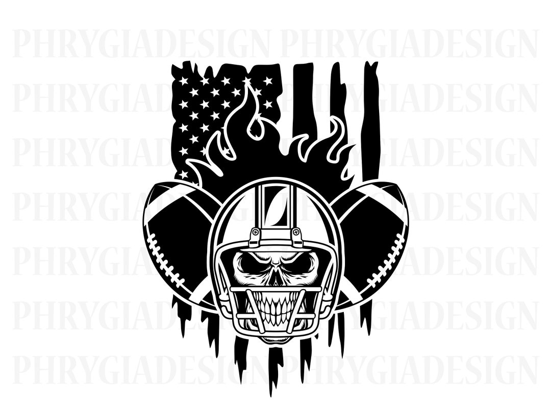 US Skull Football Svg , Football Skull Svg , Football Season Svg ...
