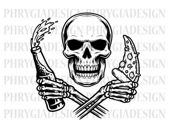 Skeleton Eating Vector