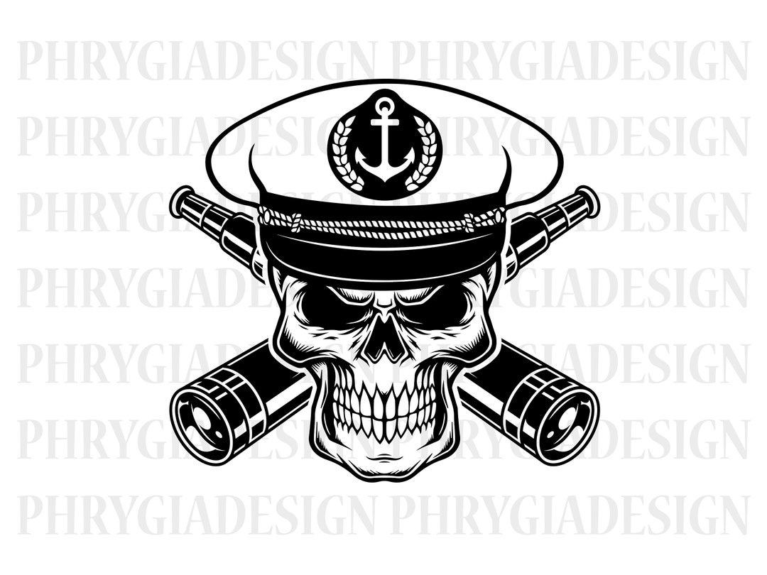 Skull Boat Captain Svg , Skull Captain Svg , Yacht Cruise Ship Ocean ...