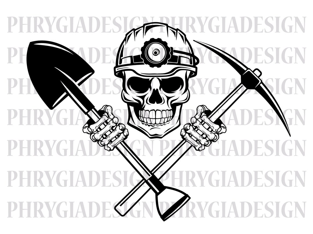 Coal Miner Skull Svg Png Mining Skull Svg Skull Svg - Etsy