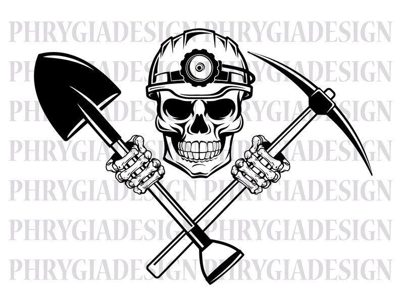 Coal Miner Skull Svg Png Mining Skull Svg Skull Svg - Etsy