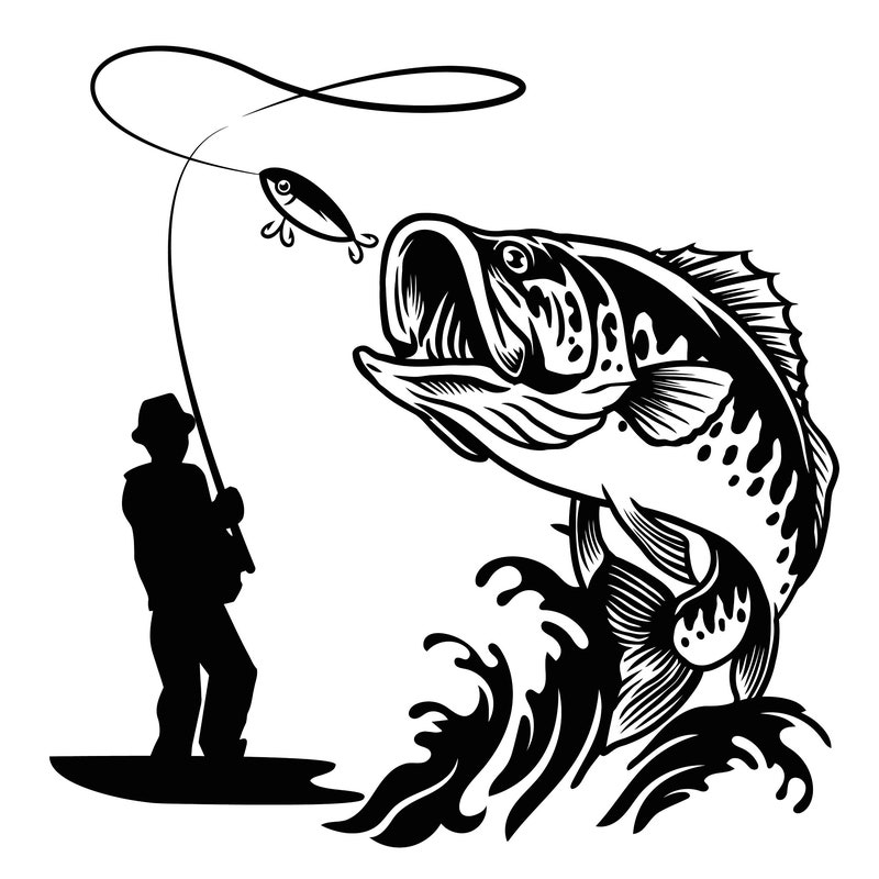 Catching Fish Svg - Etsy