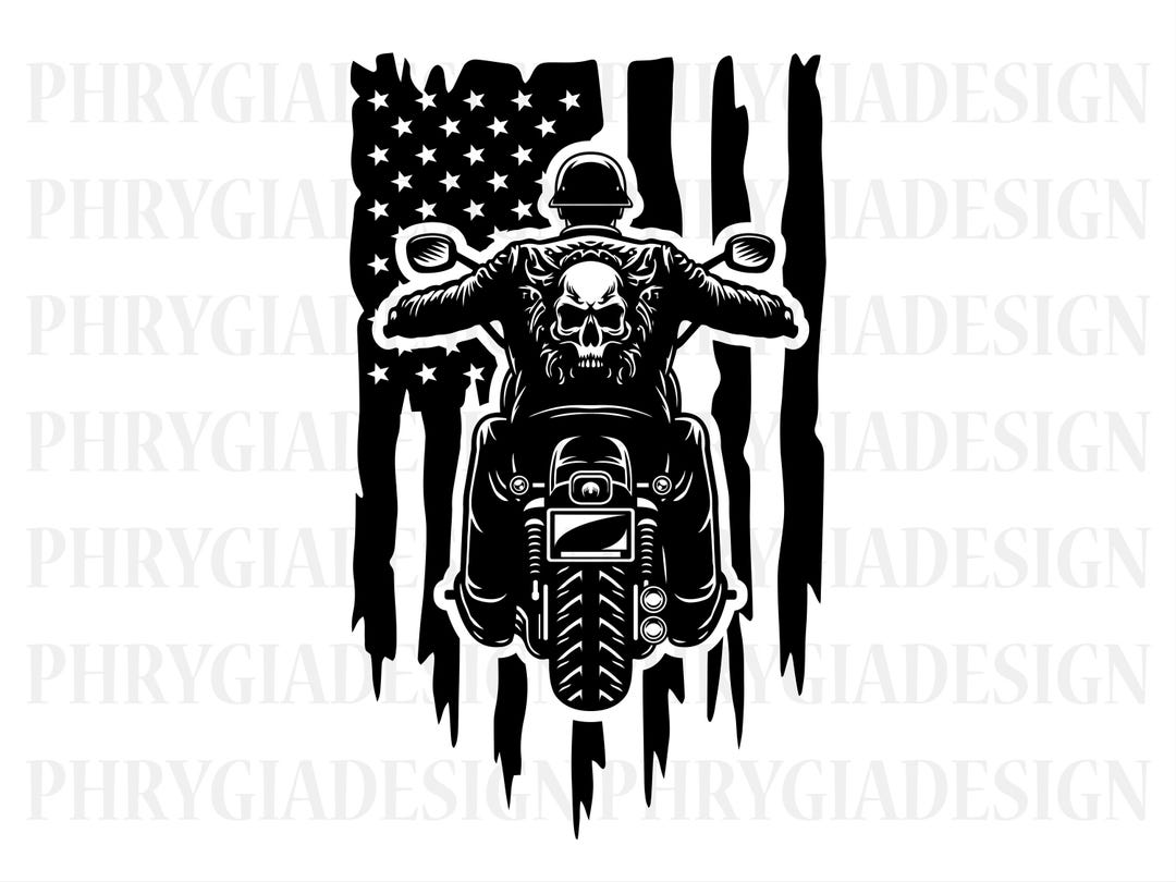 US Biker Svg , Motorcycle Rider Svg , Chopper Svg , Classic Motorcycle ...