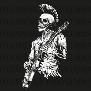 Rocker Skull Svg , Punk Rock Skull Svg , Punk Rock Svg , Skull Svg ...