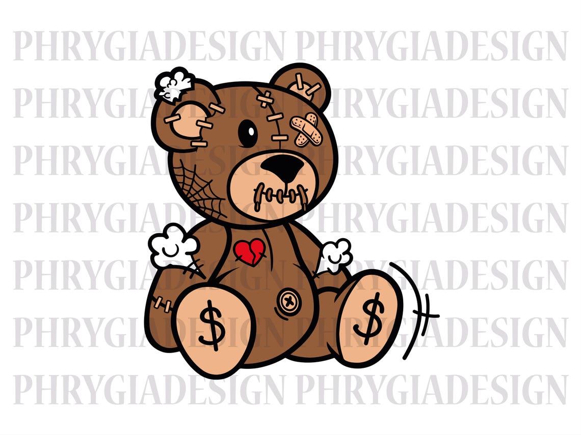 Beaten Teddy Bear Svg , Teddy Bear Svg , Teddy Bear Clipart , Teddy ...