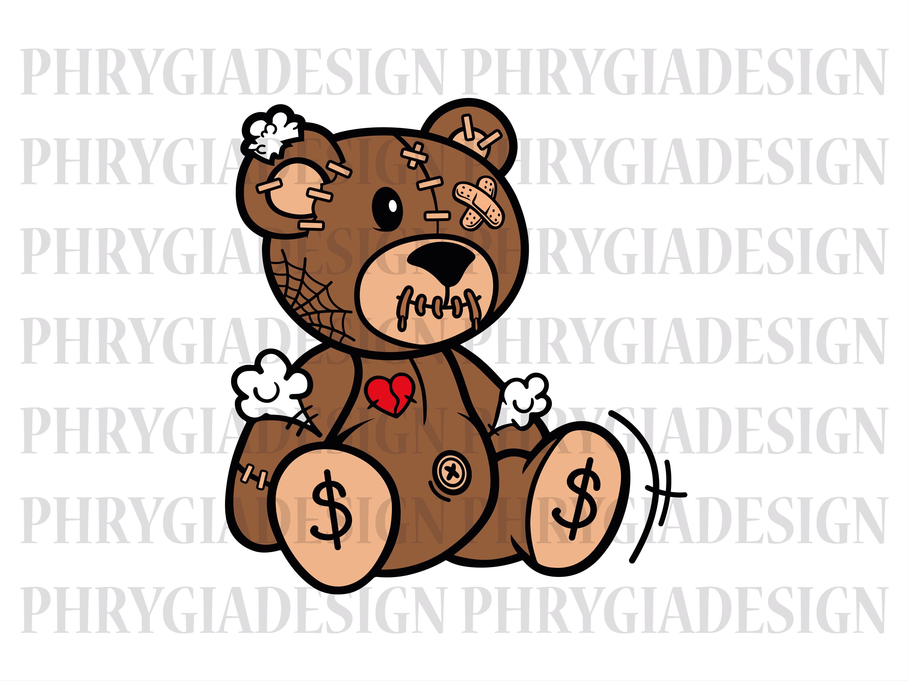 Beaten Teddy Bear Svg , Teddy Bear Svg , Teddy Bear Clipart , Teddy ...