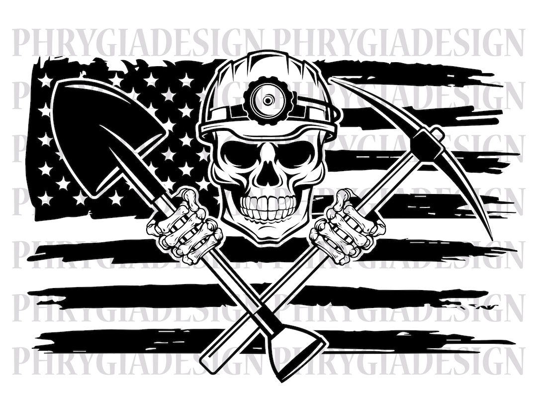 Coal Miner Skull Svg Png Mining Skull Svg Skull Svg - Etsy