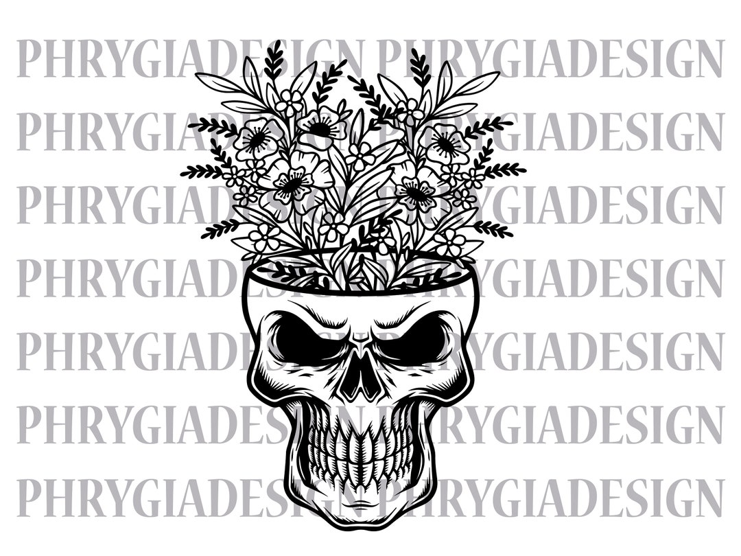Skull Vase Svg Vase Svg Flowers Svg Flower Vase Svg - Etsy UK