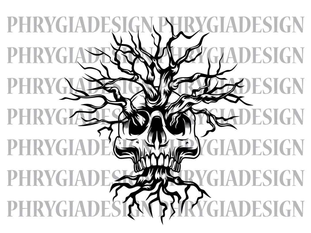 Skull Tree Svg , Oak Tree Svg , Leafless Tree Svg , Skull Svg , Tree ...
