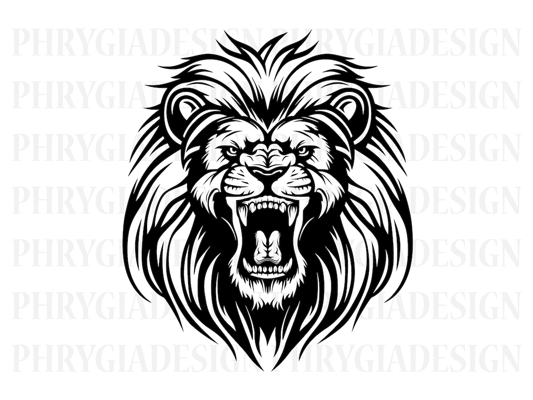Lion Head Svg , Lion Svg , Lion Face Svg , Wild Animal Svg , Lion Png ...