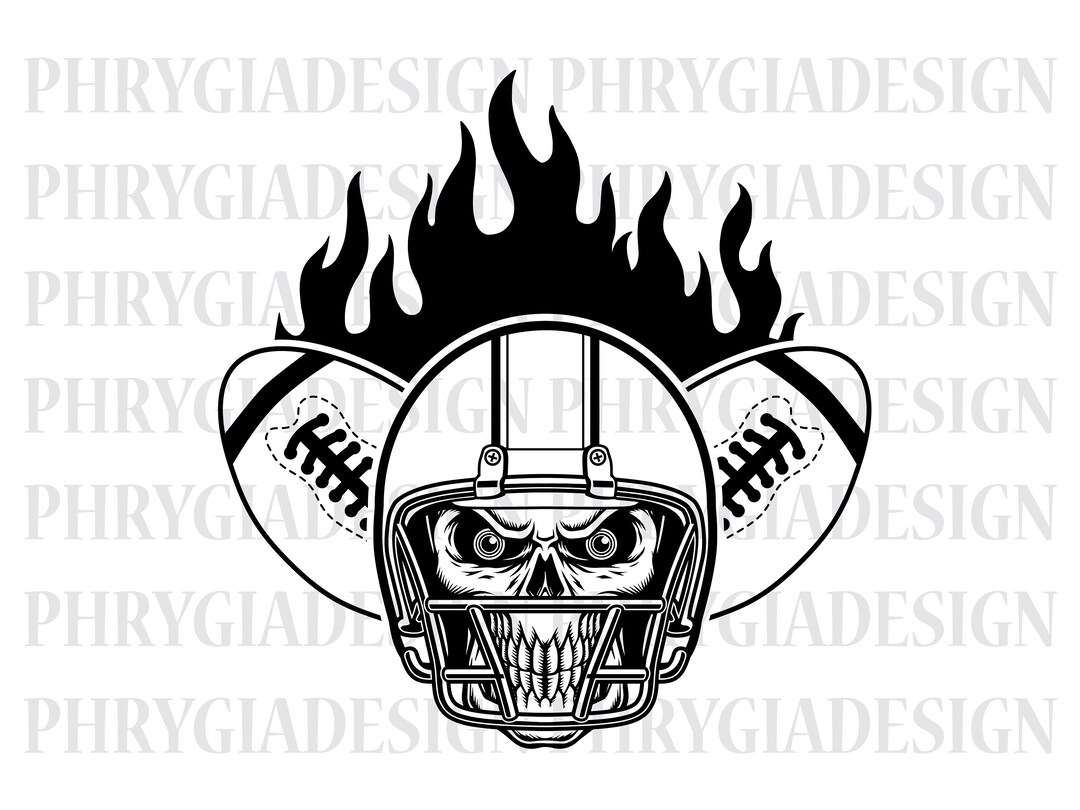 Skull Football Svg American Football Skull Svg Football - Etsy