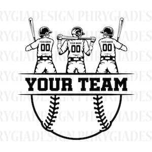 3 Baseball Player Svg , Baseball Monogram Svg , Personalized Name Svg ...