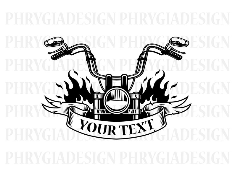 Motorcycle Flaming Handle Bars Svg , Handlebars Svg , Motorcycle Svg ...