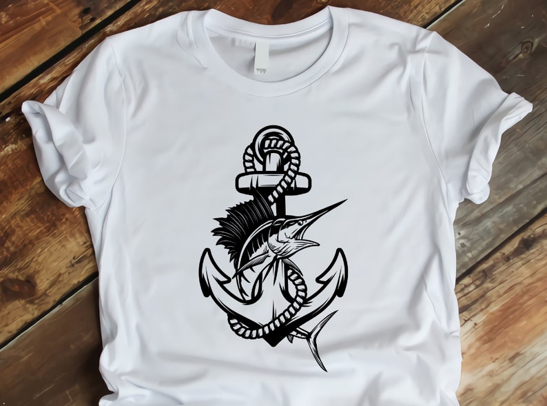 Sailfish and Anchor Svg , Sailfish Fishing Svg , Sailfish Svg , Fishing ...