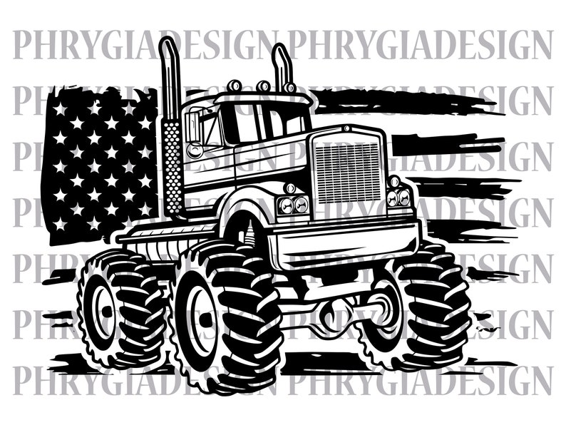 USA Monster Truck Svg Png Semi Truck Svg Monster Truck - Etsy