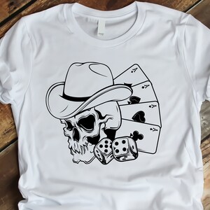 Skull Gambler Svg Cowboy Skull Svg Playing Cards Svg - Etsy