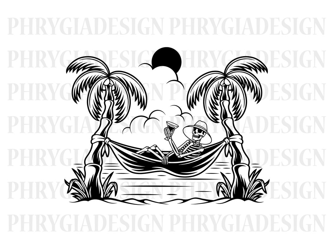 Skeleton Chillin' Svg , Tropical Svg , Skeleton Svg , Beach Svg ...