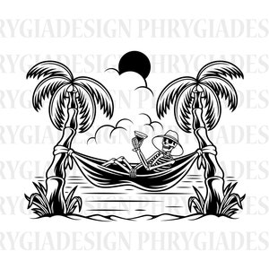 Skeleton Chillin' Svg , Tropical Svg , Skeleton Svg , Beach Svg ...