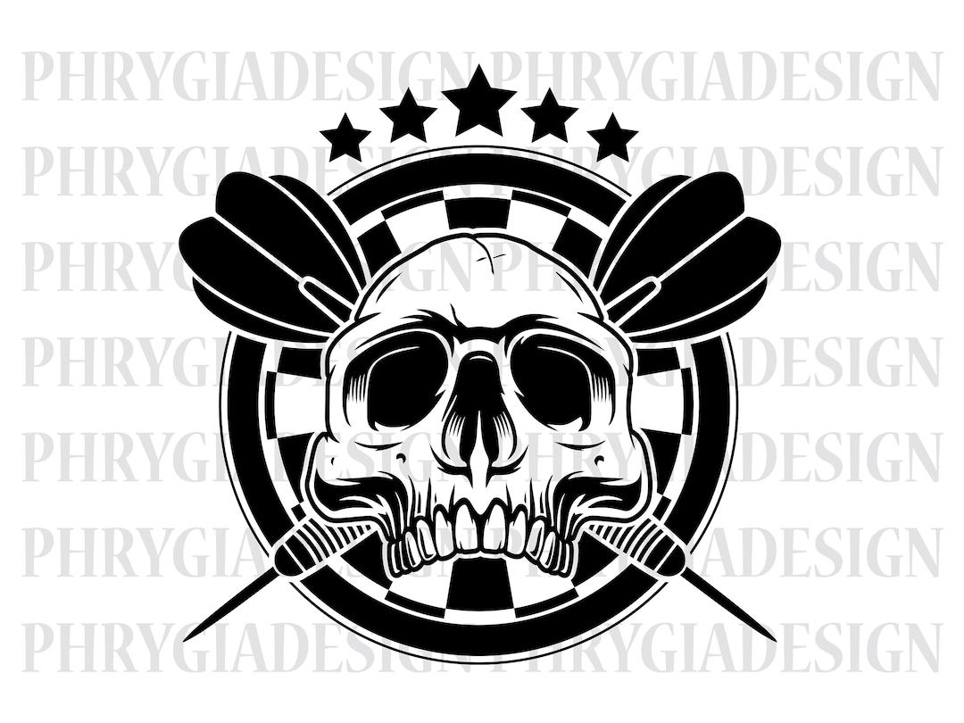 Skull Dartboard Svg Png , Darts Svg , Dart Game Svg , Skull Svg , Dart ...