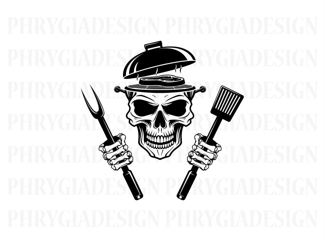 Grill Skull Svg , Grilling Svg , Griller Crossbones Svg , Grilling ...