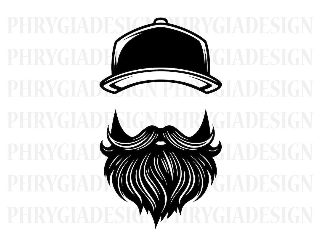 Beard Man With Dad Hat Svg , Beard Man Svg , Dad Life Svg , Badass ...