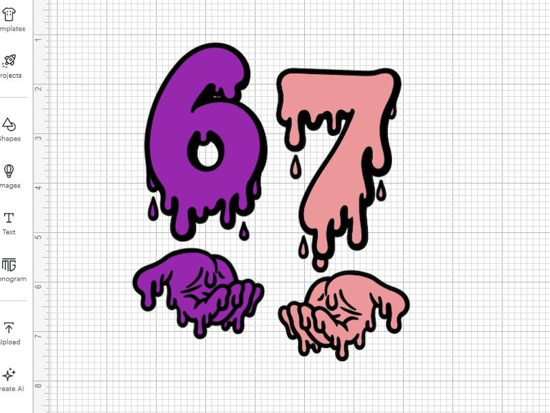 67 Drip Svg Png , Six Seven Svg , 67 Dripping , 67 Hands Svg , 67 Meme ...