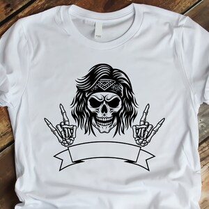 Rocker Skull Svg , Rock and Roll Music Svg , Rock Hand Sign Svg , Rock ...