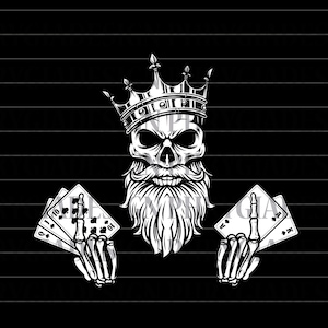 Skull Gambler Svg , King of Poker Svg , Poker Cards Svg , Royal Flush ...