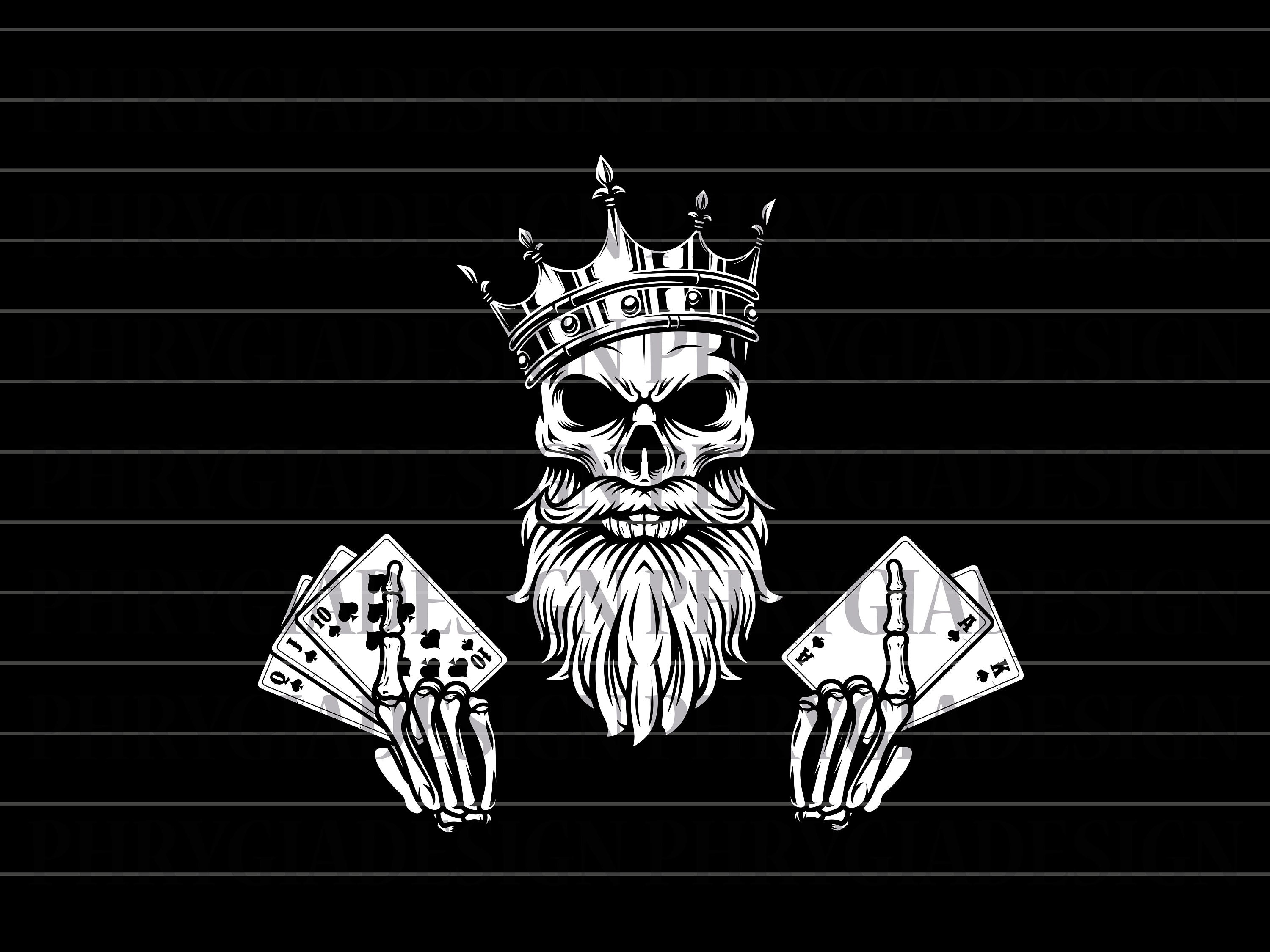 Skull Gambler Svg , King of Poker Svg , Poker Cards Svg , Royal Flush ...