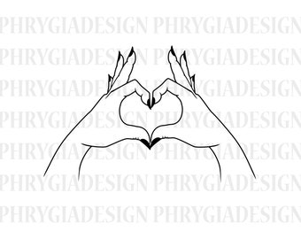 Heart Hands Svg Love Hands Svg Heart Sign Svg Valentines Svg Hand Sign ...