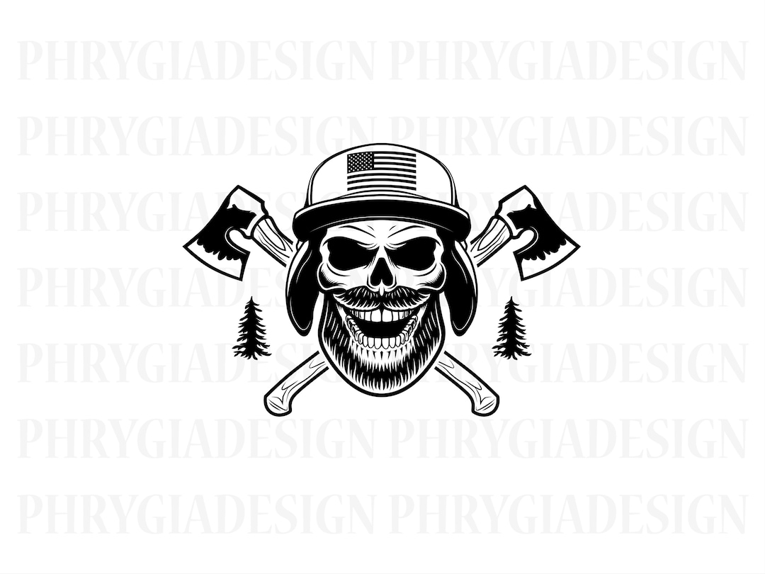 Lumberjack Skull Svg Png , Skull Svg , Wood Cutter Svg , Logging Svg ...