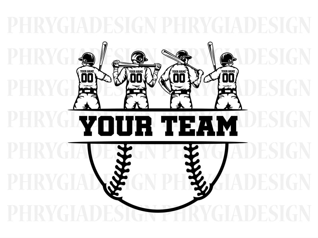 4 Baseball Player Svg , Baseball Monogram Svg , Baseball Cutfile ...