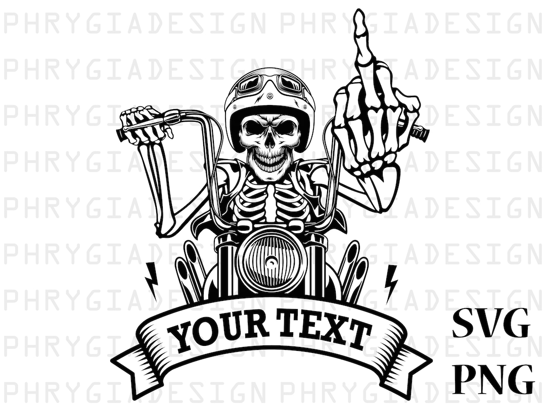 Motorcycle Rider Svg Png , Skeleton Middle Finger , Motorcycle Svg ...
