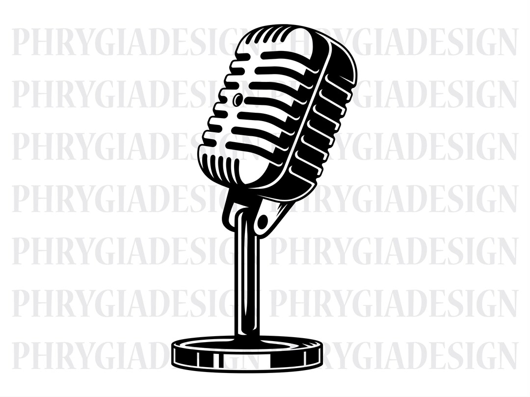 Vintage Microphone Svg Png , Music Svg , Retro Microphone Svg ...