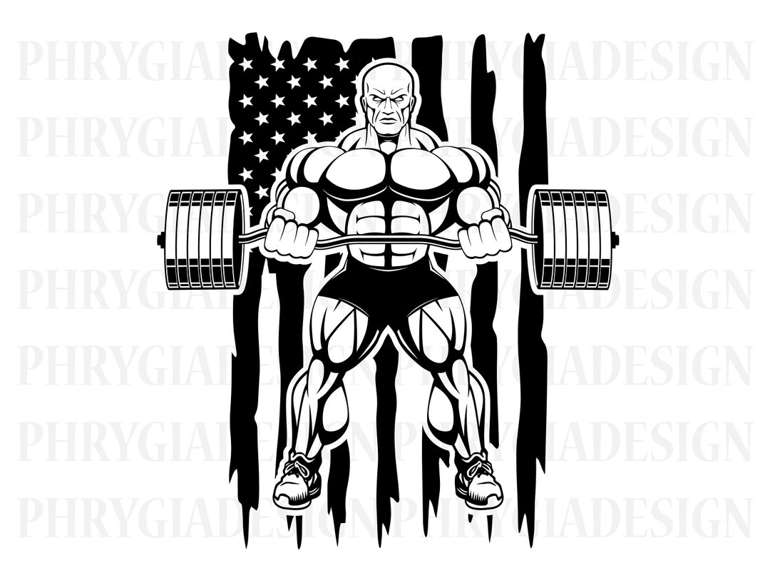 US Bodybuilder Svg , Body Builder Svg , Us Flag Svg , Bodybuilding Svg ...