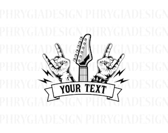 Rock and Roll Music SVG | Rock N Roll SVG | Rock Hand Sign Svg | Rock N ...