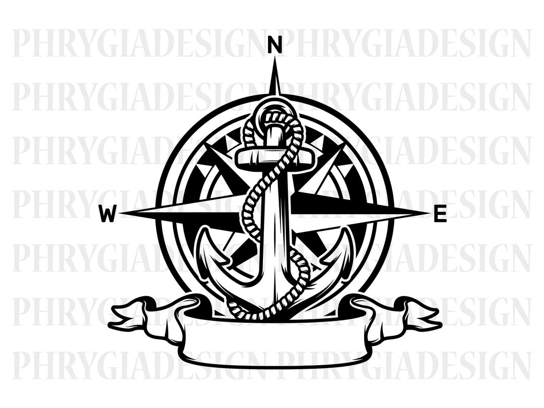 Anchor Compass Svg , Nautical Anchor Svg , Nautical Compass Svg ...