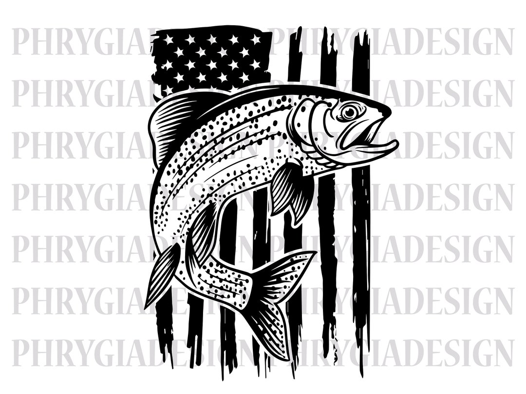 US Trout Fishing Svg Png , Trout Fish Svg , Trout Fish Clipart , Trout ...