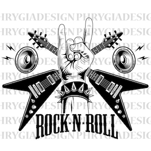 Rock and Roll Svg Png , Rock and Roll Music Svg , Rock Hand Sign Svg ...