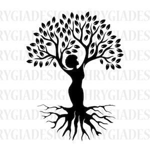 Afro Woman Tree Svg , Women Empowerment Svg , Mother Nature Svg , Tree ...