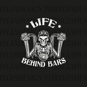 Skeleton Life Behind Bars Svg , Skeleton Drive Motorcycle Svg , Biker ...