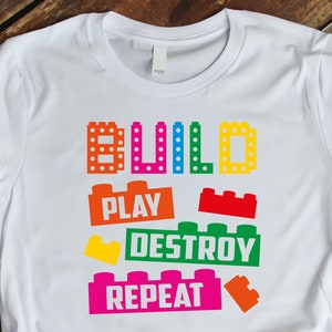 Build Play Destroy Repeat Svg Png , Colorful Block Bricks Svg , Builder ...